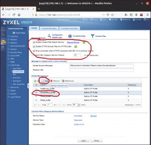 ZyXEL USG210 UTM profile – Content Filter – АЙТИСЪРВИС